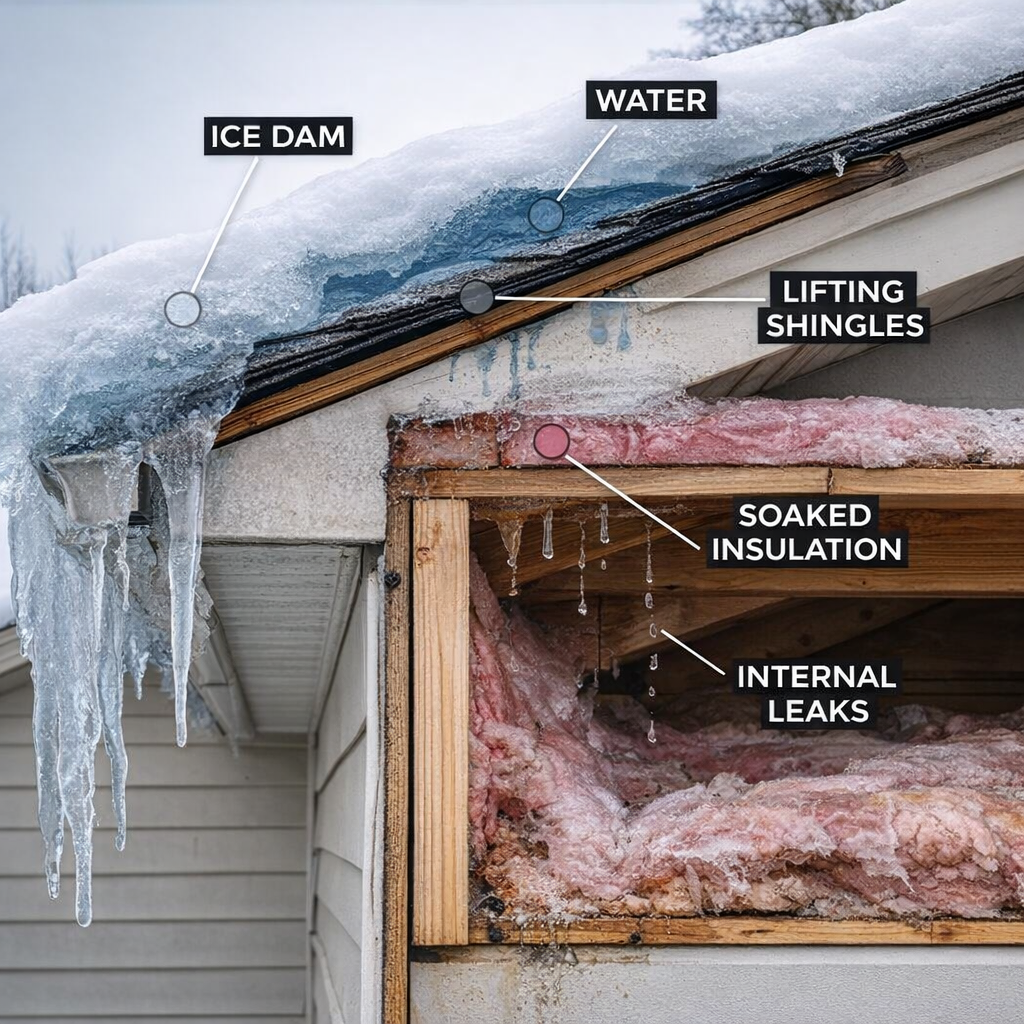 How Do Ice Dams Cause Roof Damage?